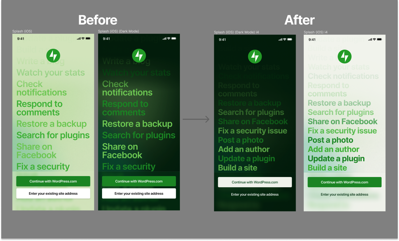 [Revamp Landing Screen] - JPAndroid - Apply final design tweaks · Issue #17214 · wordpress ...