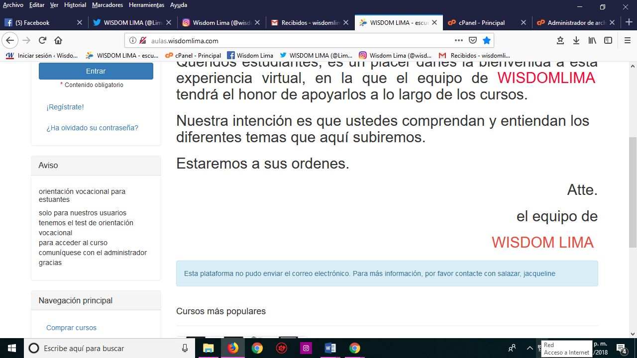 Chamilo No envía emails · Issue #2121 · chamilo/chamilo-lms · GitHub