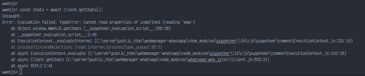 client.getChats() TypeError: Cannot read properties of undefined (reading 'map') · Issue #1488 ...