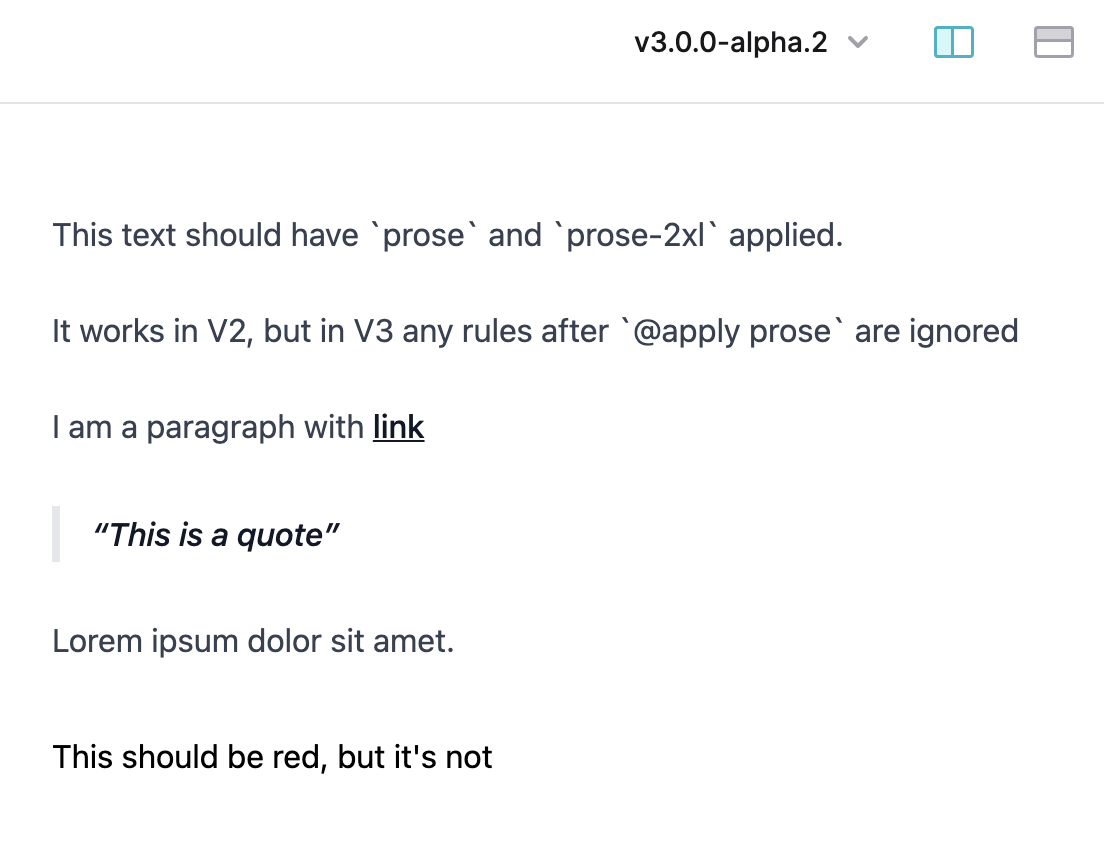 "@apply prose" breaks all further instances of @apply · Issue #219 · tailwindlabs/tailwindcss ...