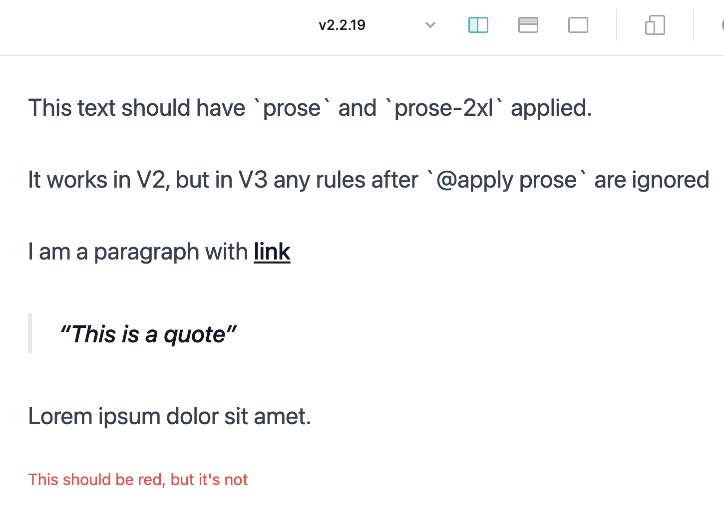 "@apply prose" breaks all further instances of @apply · Issue #219 ...