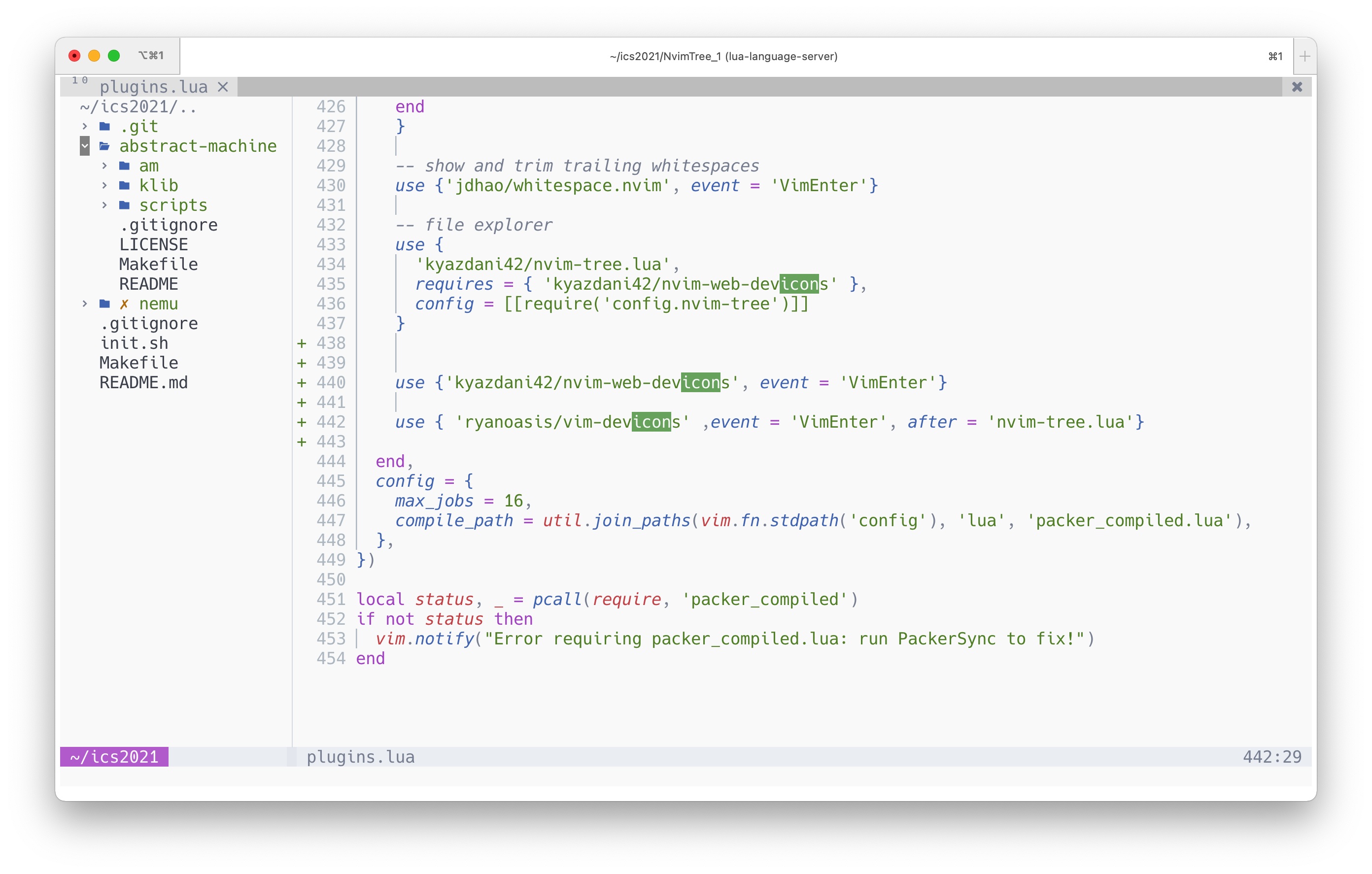 Can Not Show In Nvim Tree Files · Issue 115 · Nvim Treenvim Web Devicons · Github
