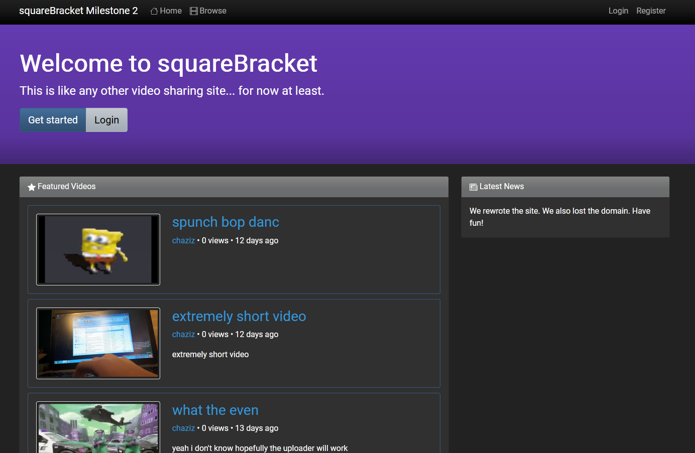 GitHub - veselcraft/squarebracket: This is like any other video sharing site... for now at least.