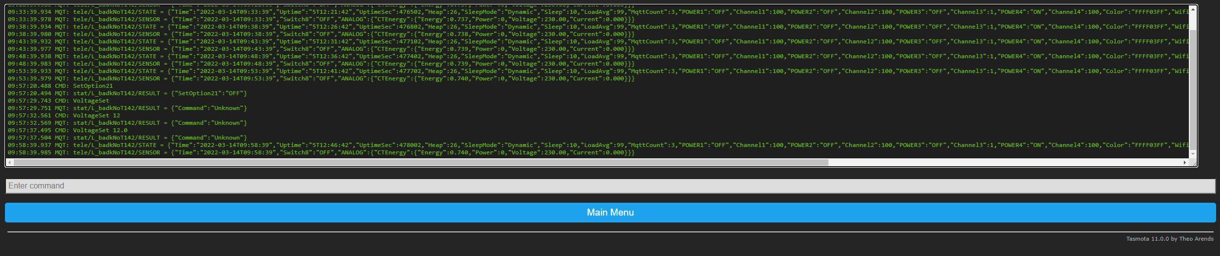 VoltageSet command unknown · Discussion #15132 · arendst/Tasmota · GitHub