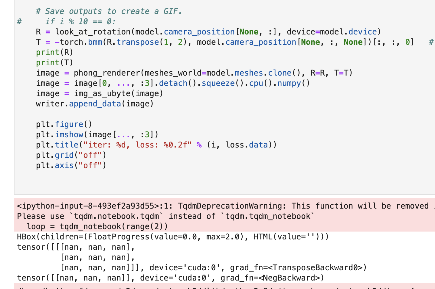Camera position optimization using differentiable rendering didn't work ...