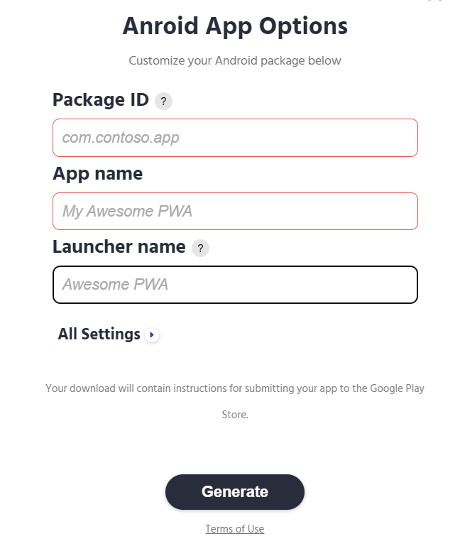 Spelling Error in Android app options in package step · Issue #2175 · pwa-builder/PWABuilder ...