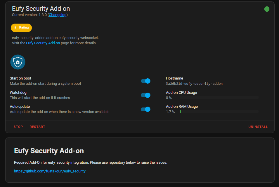 Add-On Connection/Killed Issues · Issue #597 · fuatakgun/eufy_security · GitHub