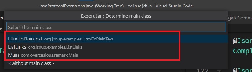 Export Jar wizard shows main classes from libraries · Issue #428 · microsoft/vscode-java ...