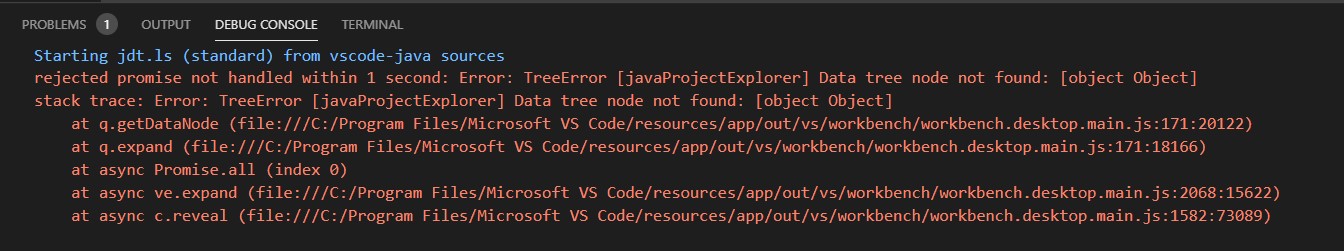 Bug Data Tree Node Not Found In Console · Issue 478 · Microsoftvscode Java Dependency · Github 3832
