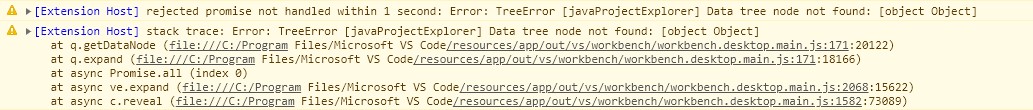 bug: Data tree node not found in console · Issue #478 · microsoft/vscode-java-dependency · GitHub
