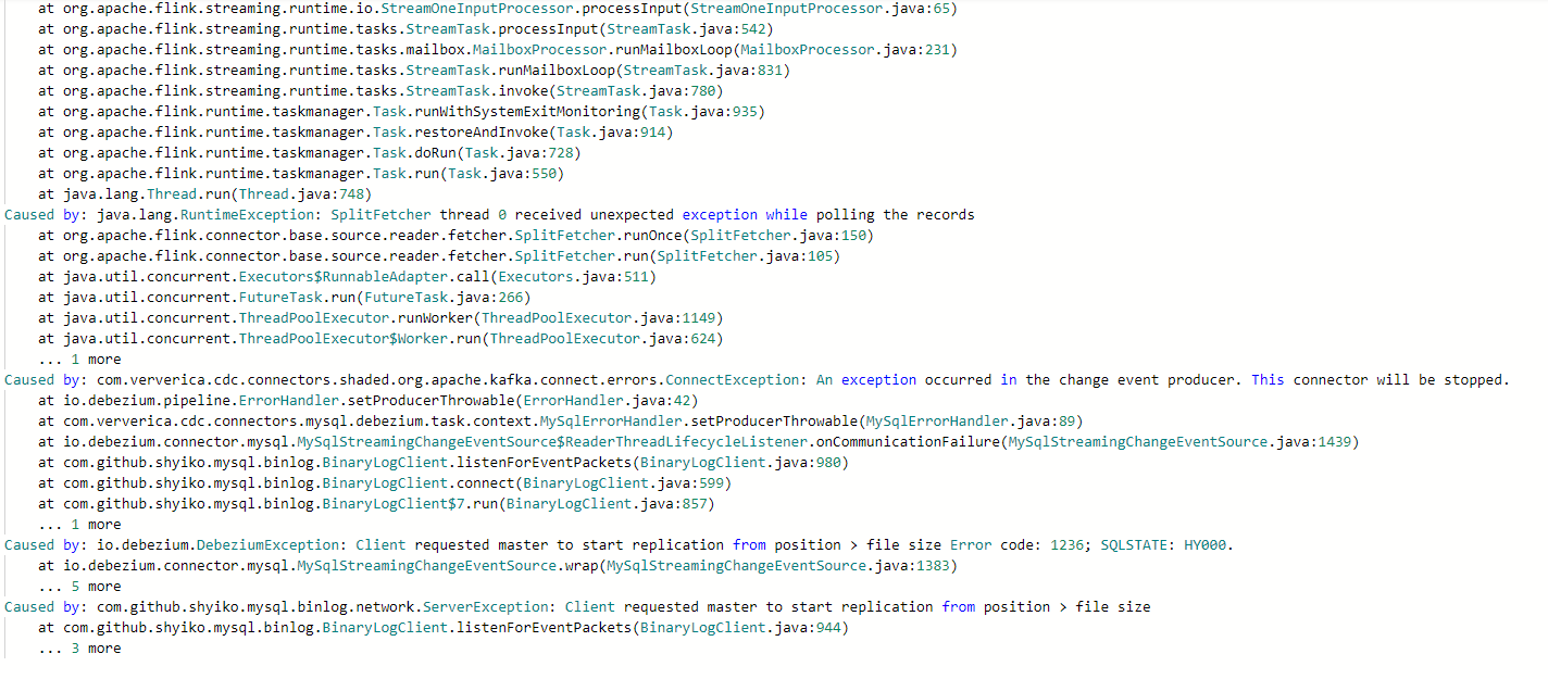 Mysql Cdc、datastreamapi Flinkcdc230 Use Scanstartupmode Timestamp Will Get Errors 4353