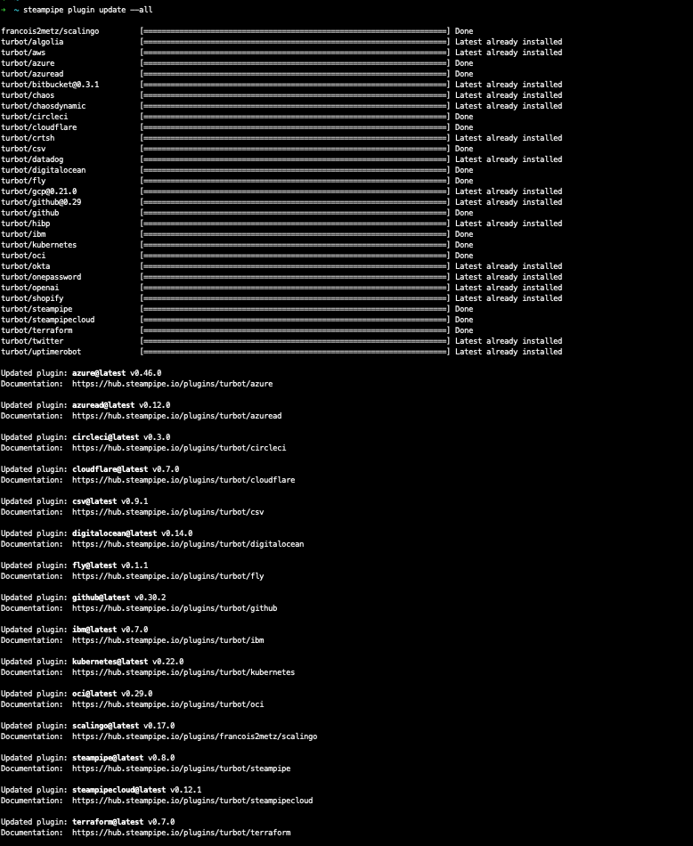 Review of outputs of steampipe commands · Issue #3703 · turbot/steampipe · GitHub