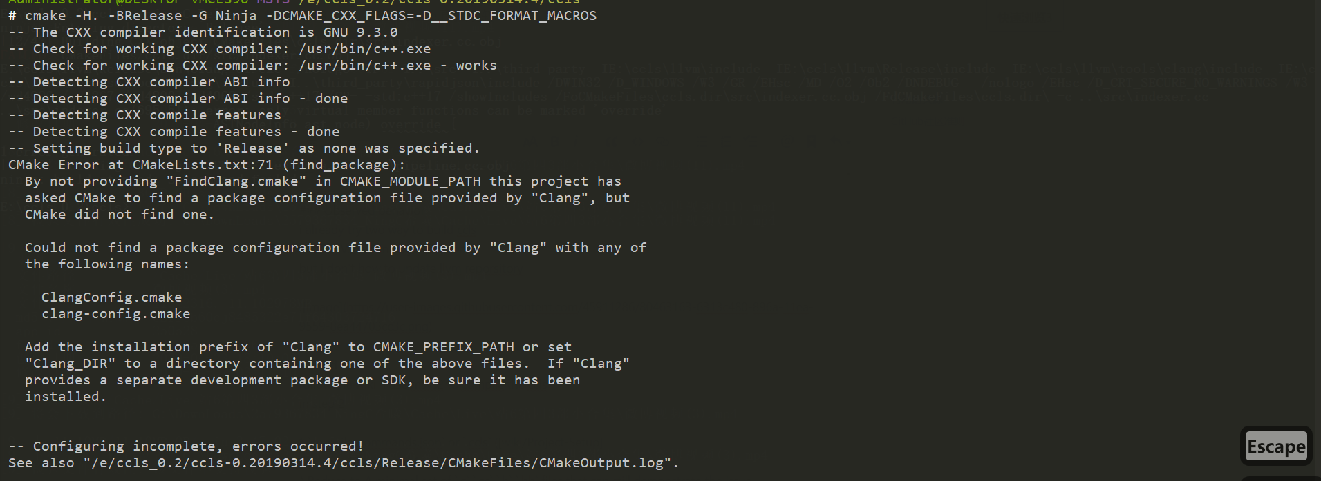 Build Ccls In Vs Amd Msys2 Two Ways Test · Issue 624 · Maskray Ccls · Github