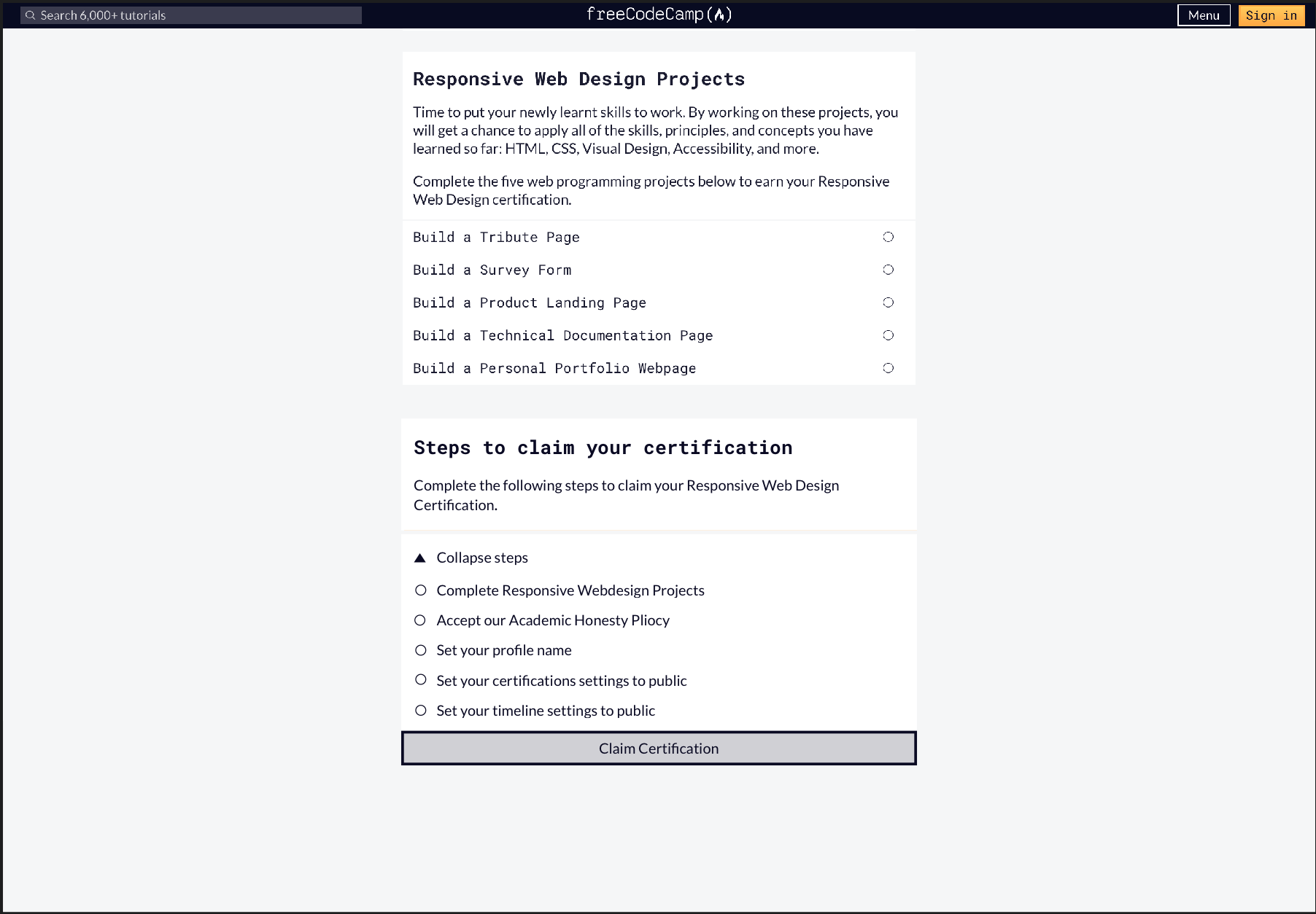 Claiming certification after certificate completion · Issue #38569 ...