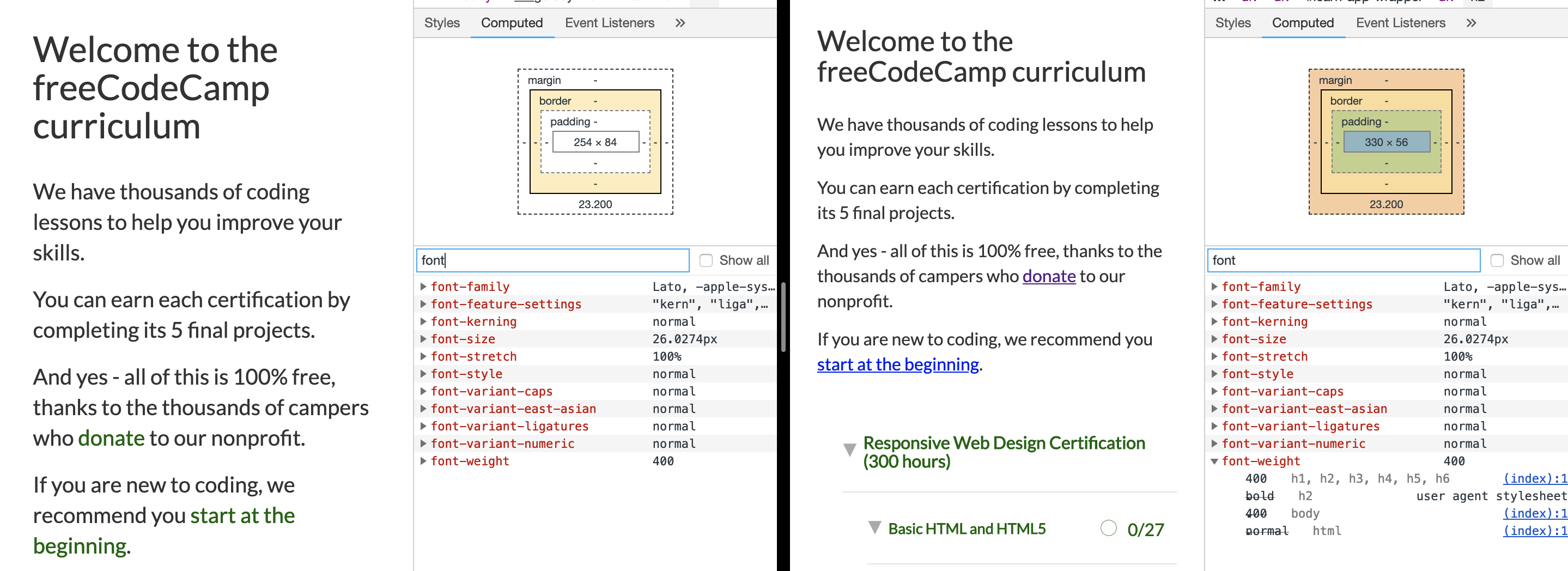 Master font-sizes does not match production. · Issue #35273 · freeCodeCamp/freeCodeCamp · GitHub