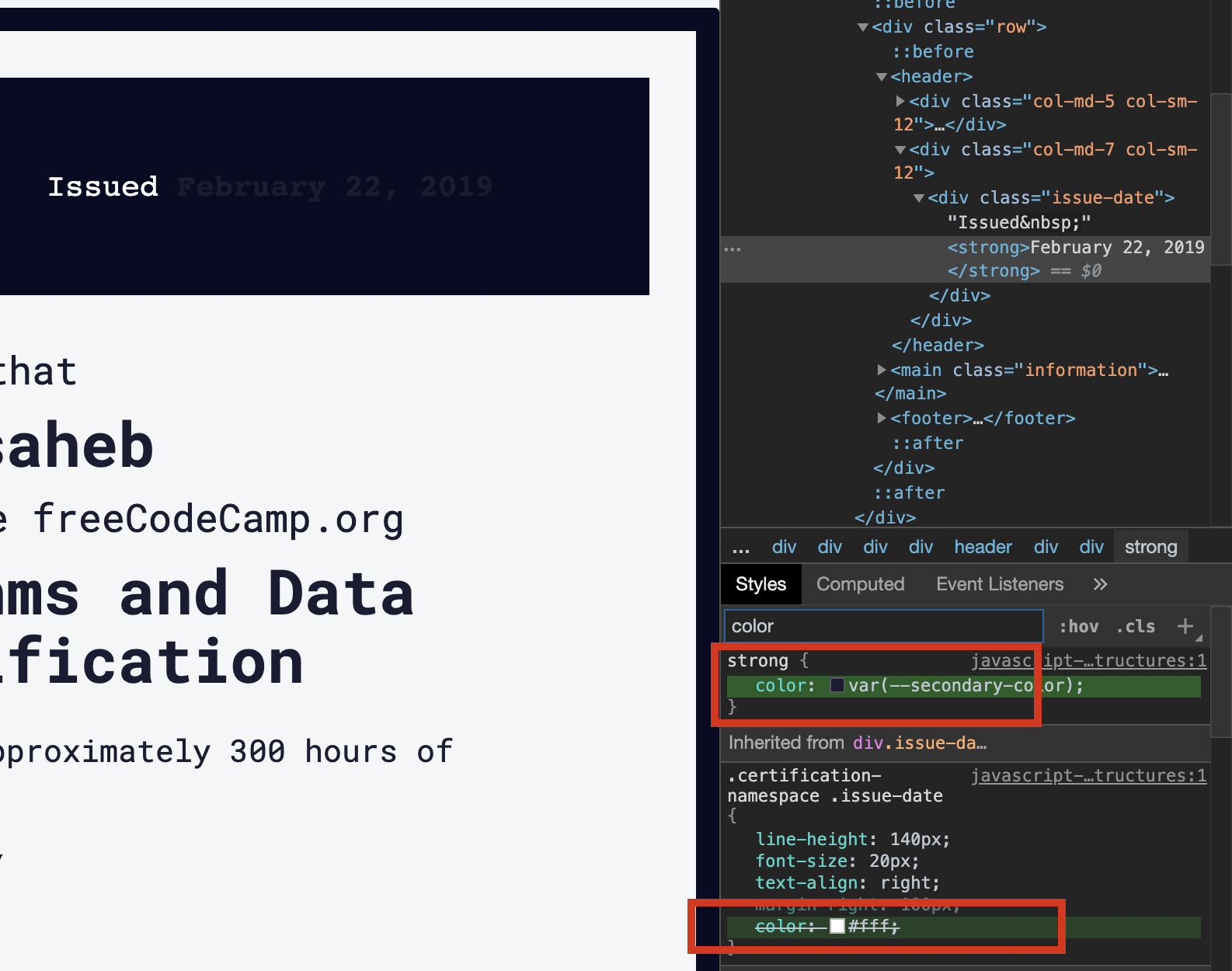 Certifications look buggy with new fonts · Issue #37378 · freeCodeCamp/freeCodeCamp · GitHub