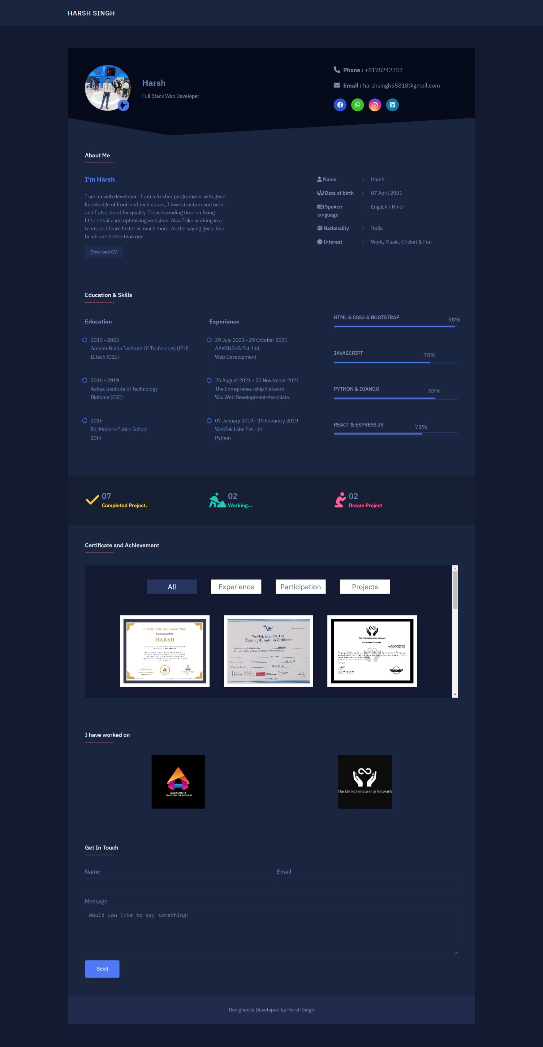 GitHub - mr-indian/Portfolio: I develop this using Django.