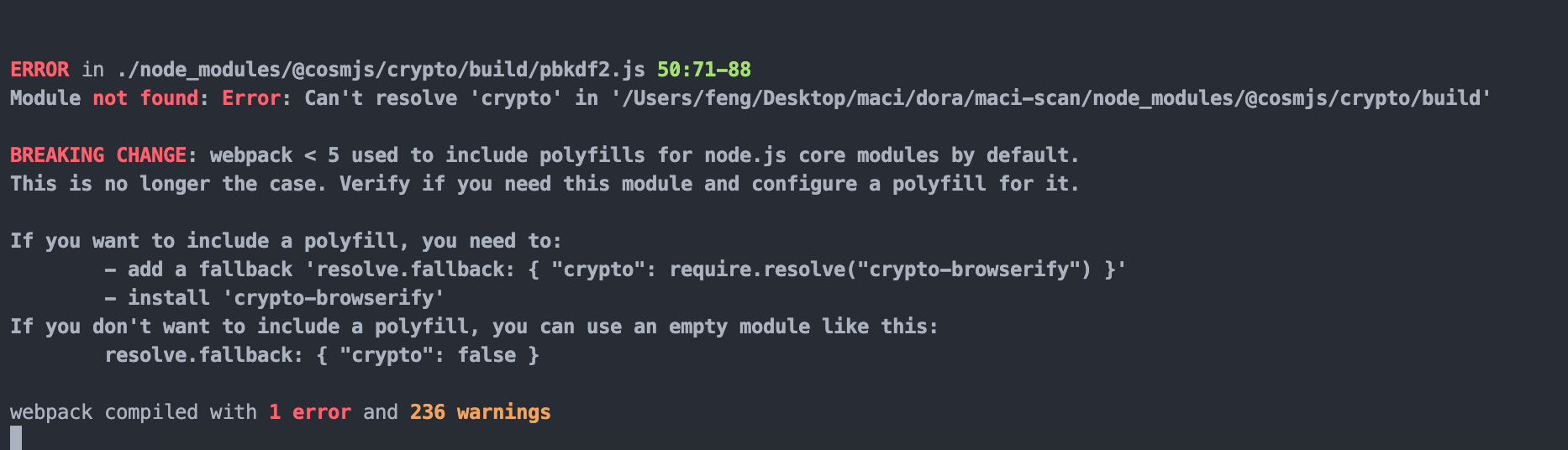 The `react-javascript` project has a problem import `cosmjs`. · Issue #1454 · cosmos/cosmjs · GitHub