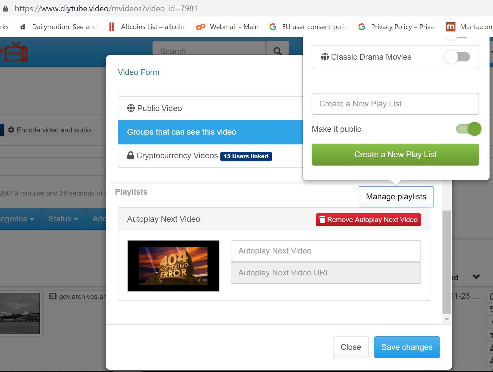 Playlists run off the screen. I cannot select my playlists anymore · Issue #1415 · WWBN/AVideo ...