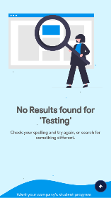 Add a SVG with text if the user didn't get anything in return while searching in all the pages ...