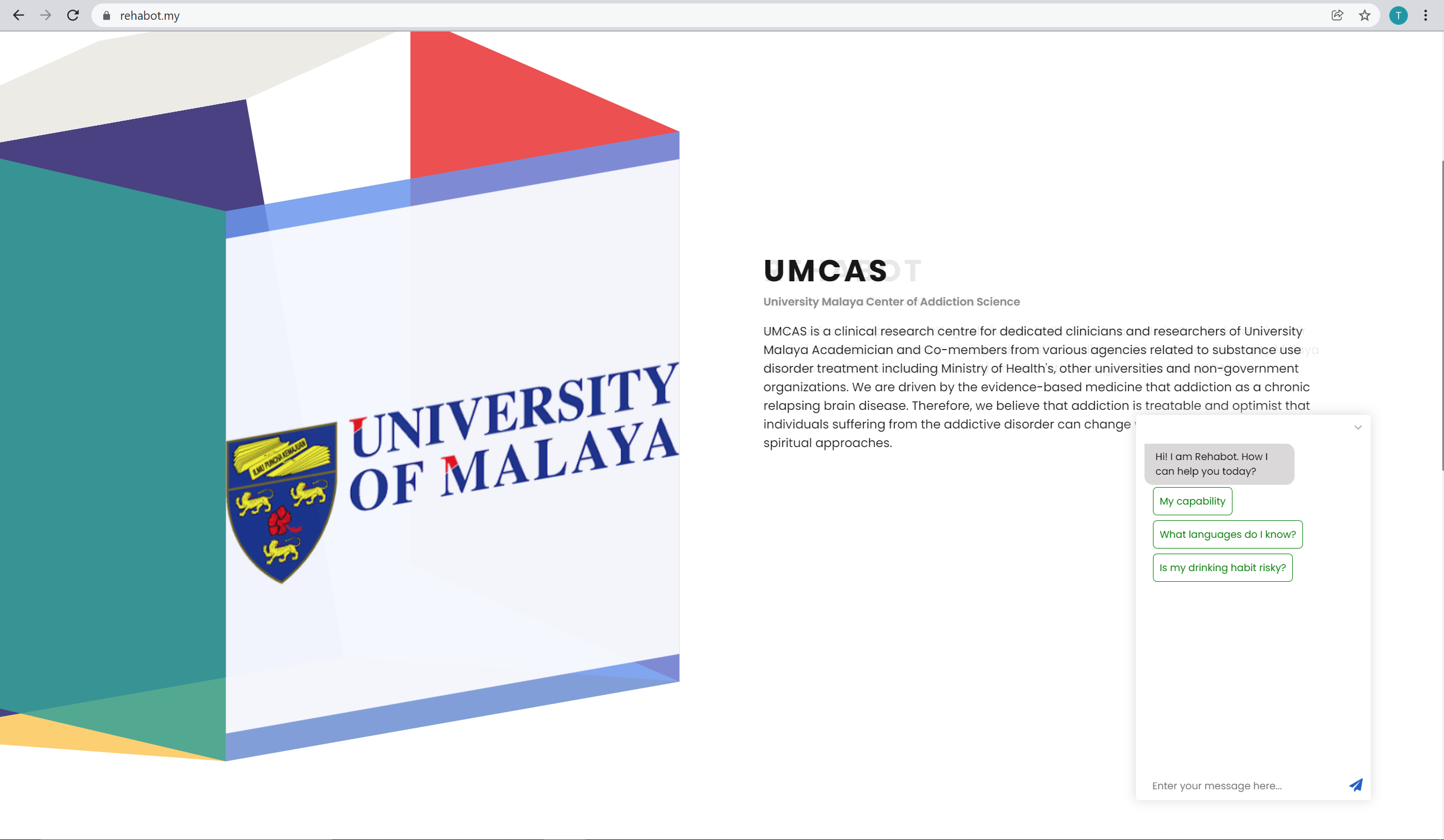 GitHub - tanyongkeat/chatbot-for-alcohol-rehabilitation-centre