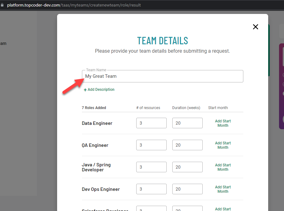 Team Name Field Should Have A Place Holder Text · Issue 311 · Topcoder Platformtaas App · Github 