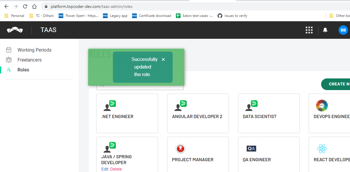 Ui Issue In The Successfully Deleted Message When Deleting A Role From Taas Admin · Issue 105