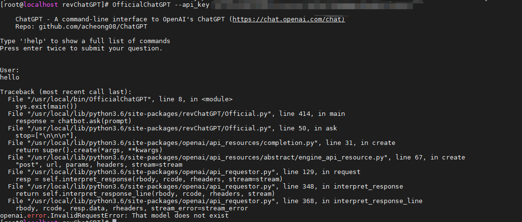 [BUG]That model does not exist · Issue #590 · acheong08/ChatGPT · GitHub