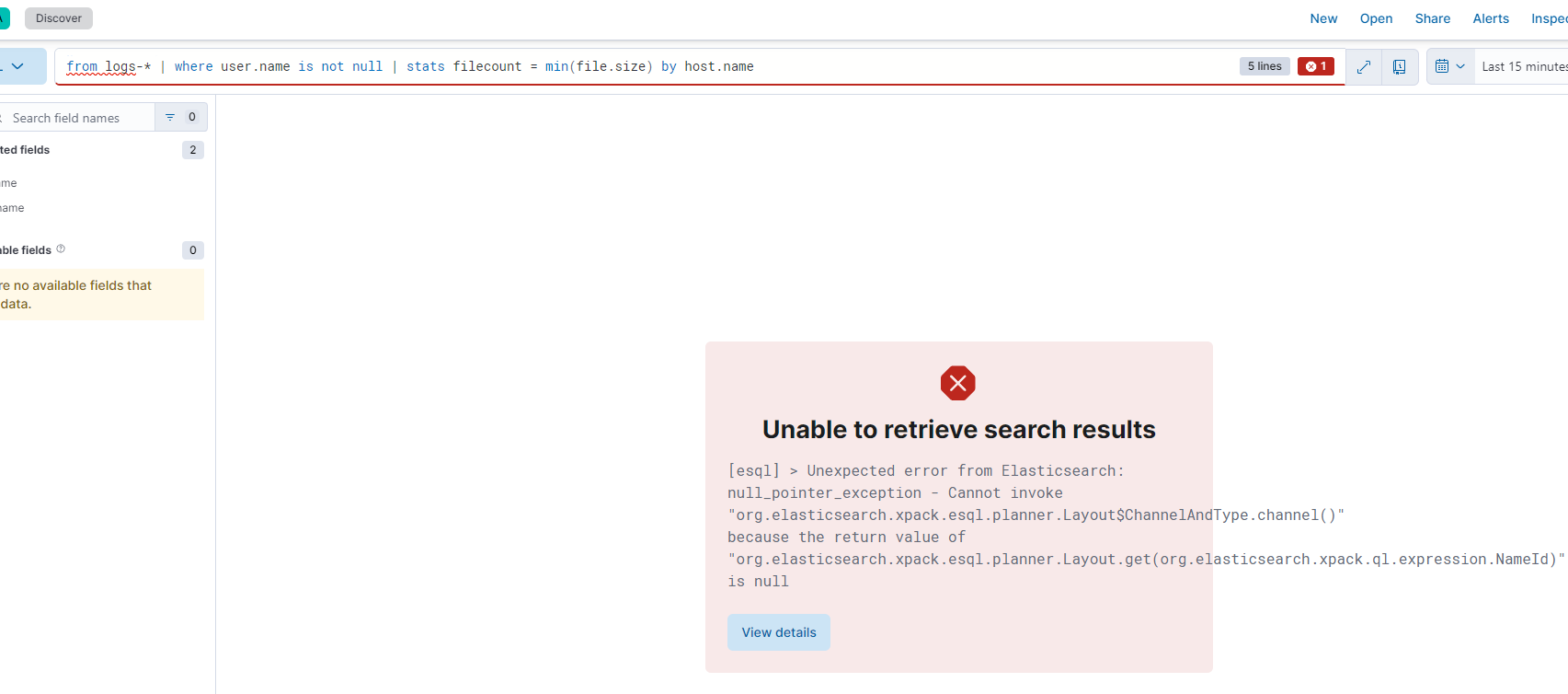 Esql Null Layout On Ecs Schema With Where Stats · Issue 100807 · Elasticelasticsearch · Github 