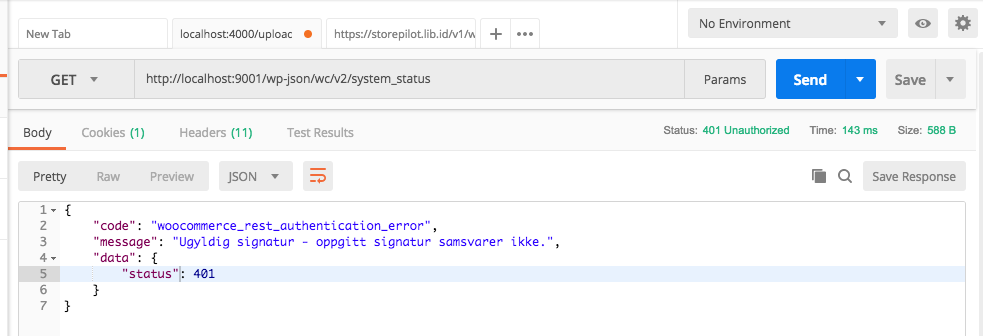 woocommerce_rest_authentication_error on localhost · Issue #20815 ...