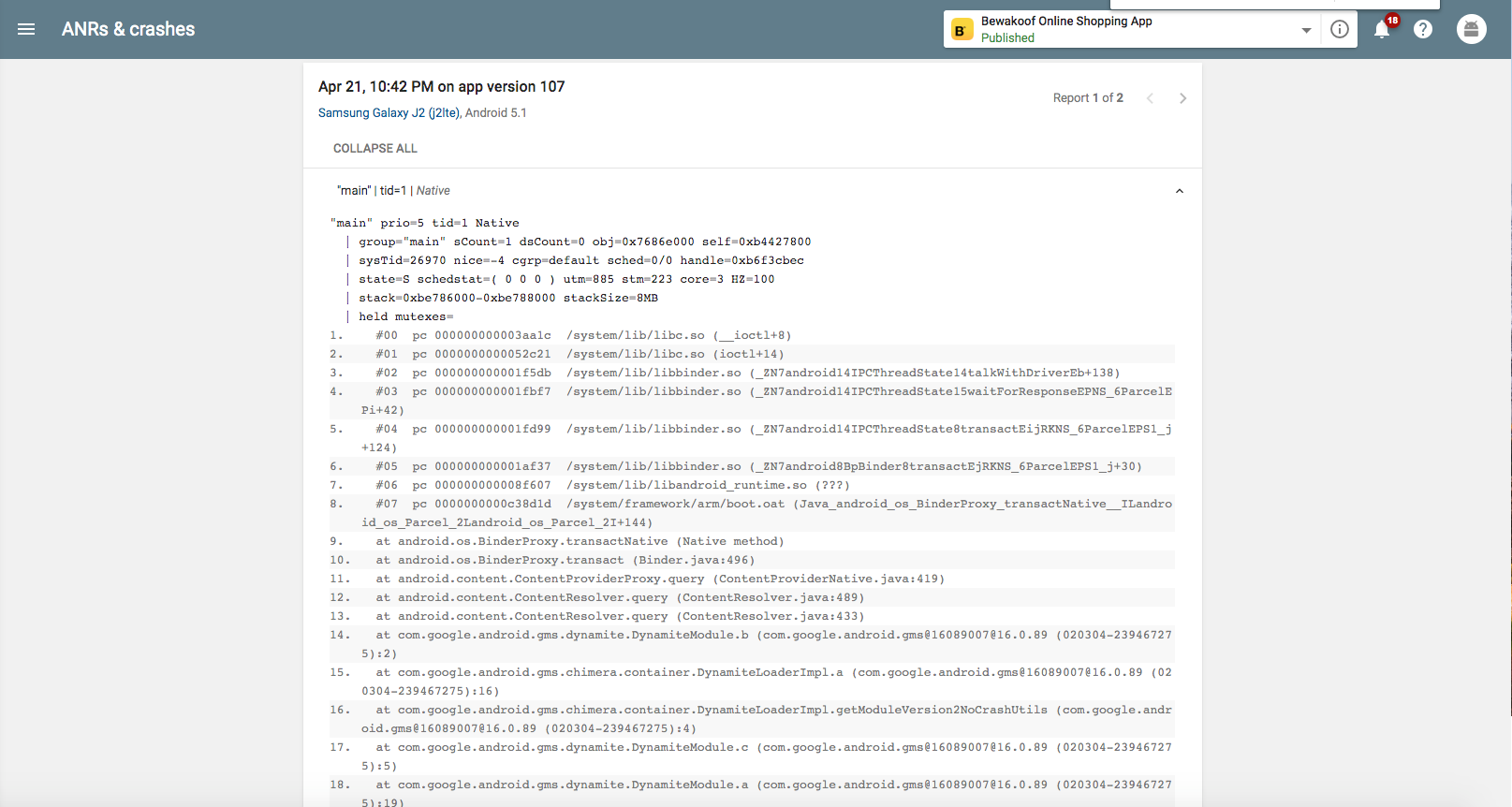 ANRs issue · Issue #408 · googlesamples/google-services · GitHub