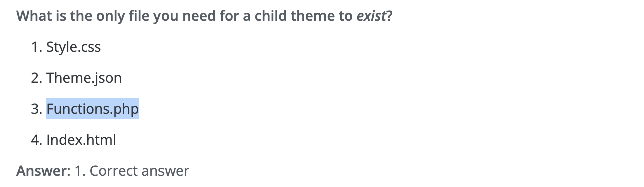 Content Feedback - Assessment section needs update on article for create-a-basic-child-theme-for ...