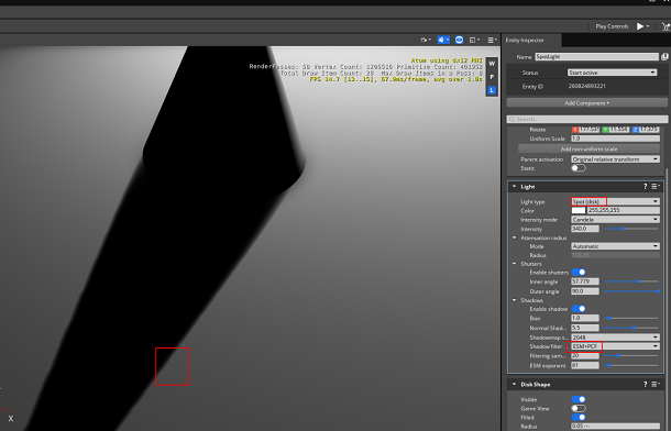 White stripes appear around the shadow when `shadow filtering mode` is ...