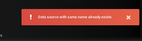 Unable to create new datasource if already exist one with the same name ...