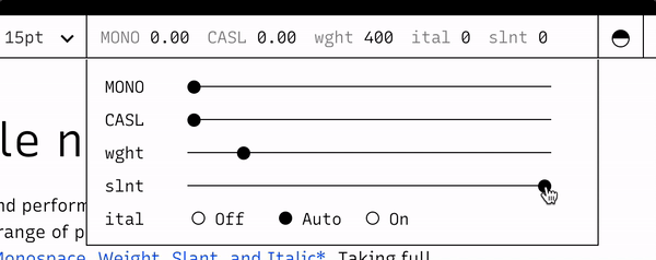 slnt value in top toolbar gets broken overflow when value is changed · Issue #24 · arrowtype ...