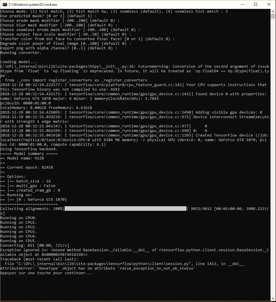 Deepfacelab problem tensorflow problem (NoneType) · Issue #86 · iperov/DeepFaceLab · GitHub