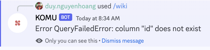 /wiki command error · Issue #187 · ncc-erp/komubotv2 · GitHub