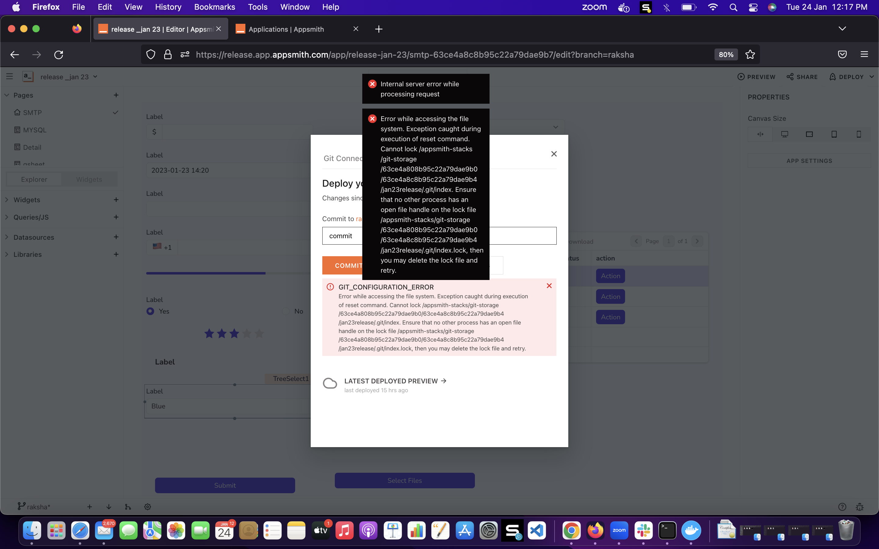 [Bug]: In git connected app Unable to commit the changes in the branch · Issue #20004 ...