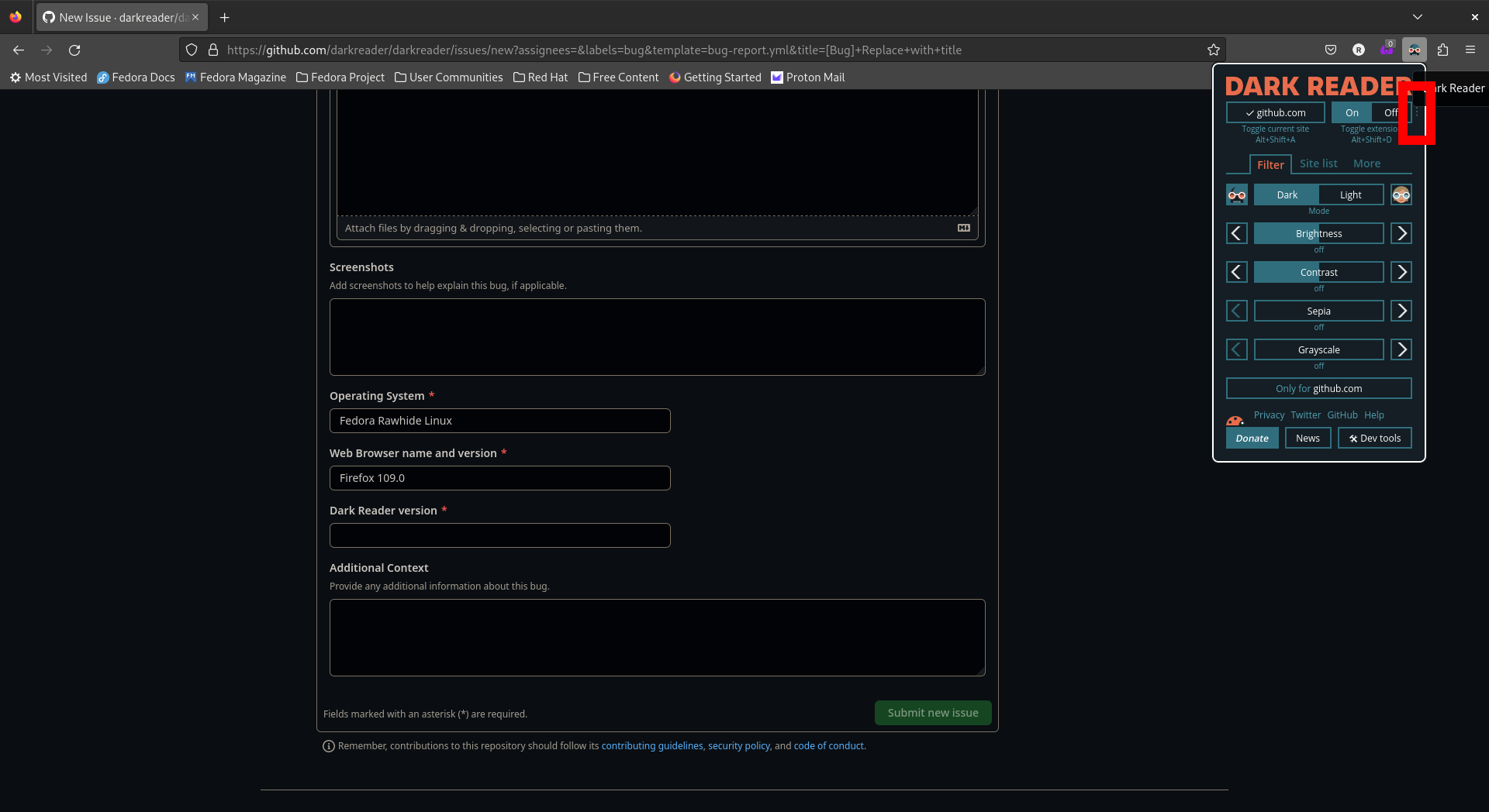 [Bug] No Auto Mode on Linux (Fedora Rawhide) · Issue #10694 · darkreader/darkreader · GitHub