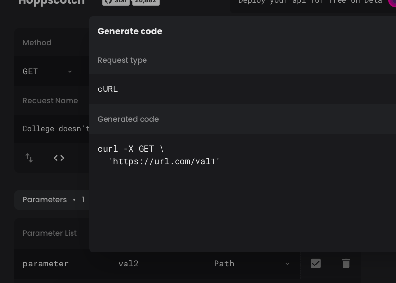 On updating the value of a path parameter the API request is not ...