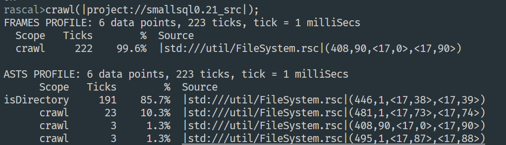 getASTs function taking excessively long to complete due to `project` scheme implementation ...