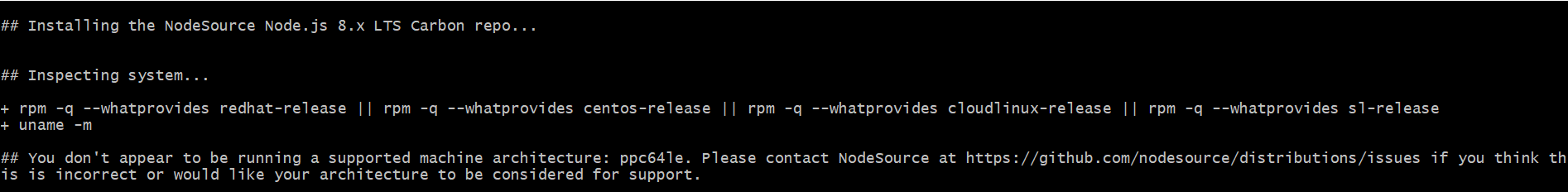 You don't appear to be running a supported machine architecture ...