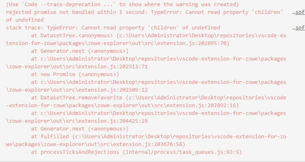 Deleting a data set or member causes a Debug Console error · Issue #1489 · zowe/zowe-explorer ...