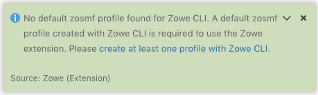 Massive error message when user has no Zowe profile defined · Issue #133 · zowe/zowe-explorer ...