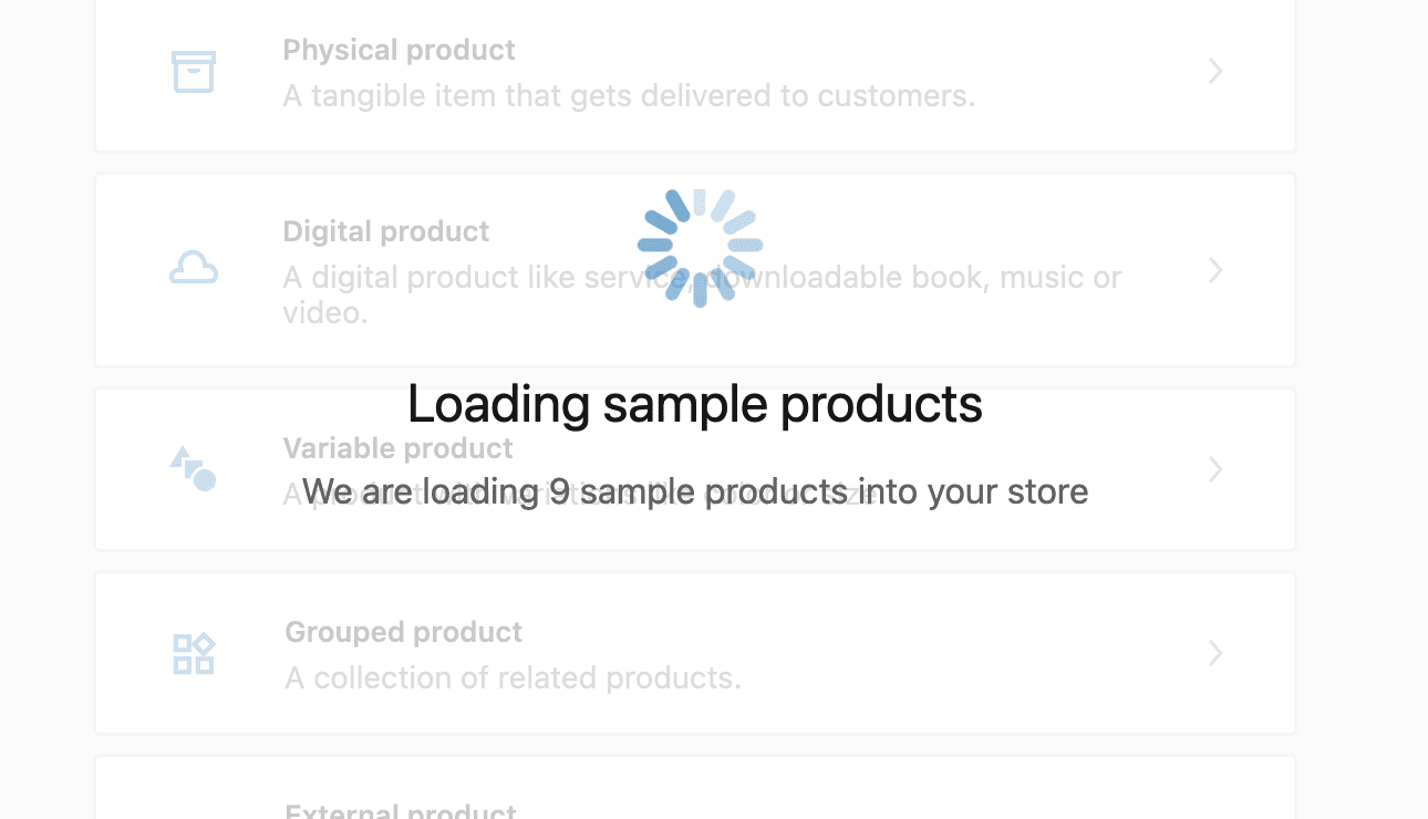 Loading sample product's progress message is misaligned if Gutenberg plugin is enabled · Issue ...