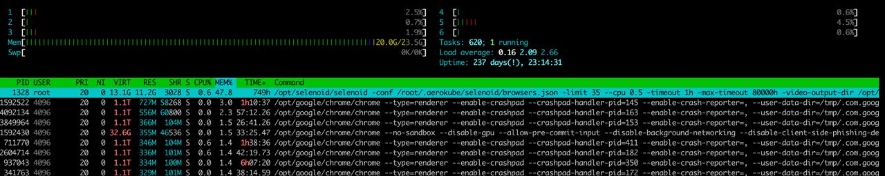 How to set mem limit for Selenoid process itself · Issue #1298 · aerokube/selenoid · GitHub