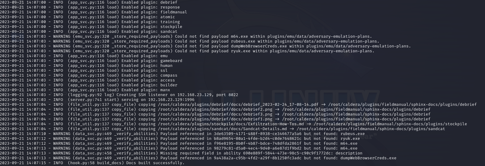 Caldera - Missing Payloads · Issue #2821 · mitre/caldera · GitHub