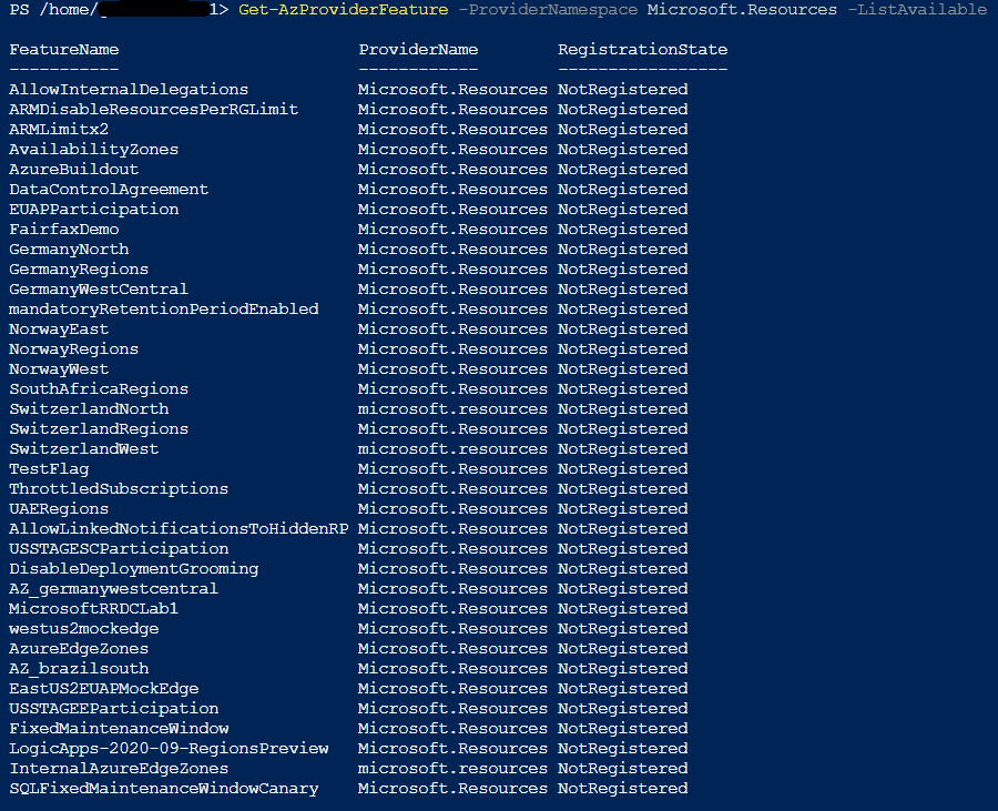 Unable to enable FranceSouth feature for Microsoft.Resources · Issue ...