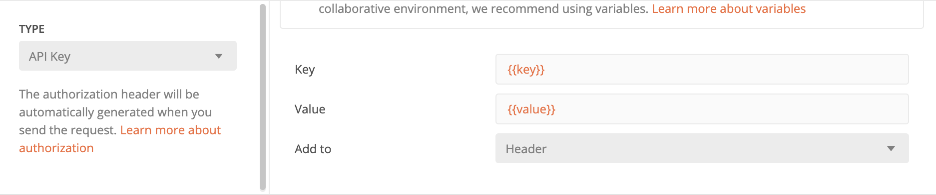 Generated Docs Authorization key "Value" not resolving · Issue #8861 · postmanlabs/postman-app ...