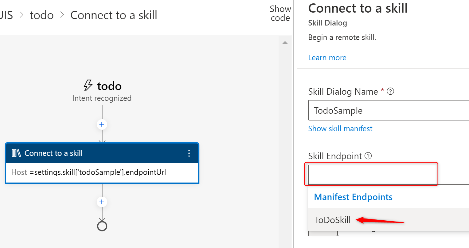 Cannot select Skill Endpoint and bot throw error 'Value cannot be null. (Parameter ‘uriString ...